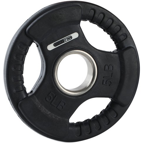Holahatha 5-pound Olympic Rubber Coated Solid Cast Iron Weight Plate ...