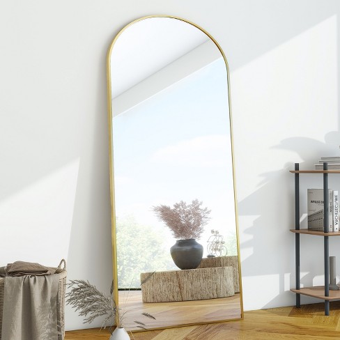 Beautypeak Rectangle With Rounded Top Full Length Mirrors 71"x26",gold ...