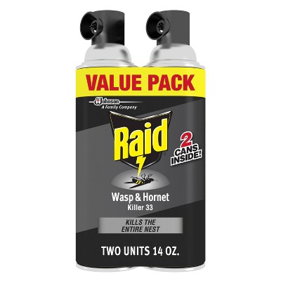Raid 14oz 2ct Wasp & Hornet Killertwin Pack: Kills Mud Daubers & Yellow ...
