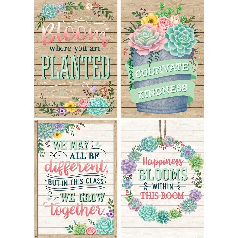Teacher Created Resources® Rustic Bloom Posters, 13-3/8" X 19", Set Of ...