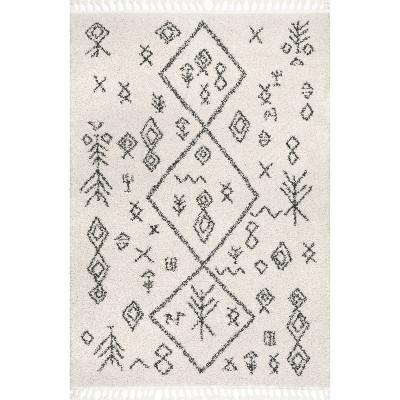 Nuloom Lacey Moroccan Geometric Shag Area Rug, 4' X 6', Off White : Target