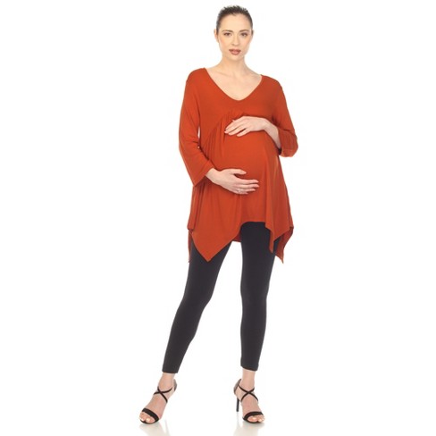 Maternity Empire Cut V-neck Tunic Top Cinnamon Stick Xlarge -white Mark ...