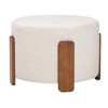 Baxton Studio Finlay Boucle Fabric And Wood Ottoman Footstool : Target