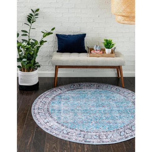 Unique Loom 7' 7 X 7' 7 Matthew Timeless Blue Round Area Rug : Target