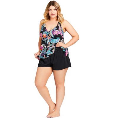 Avenue Women's Plus Size Basic Swim Skirt - 14, Black : Target