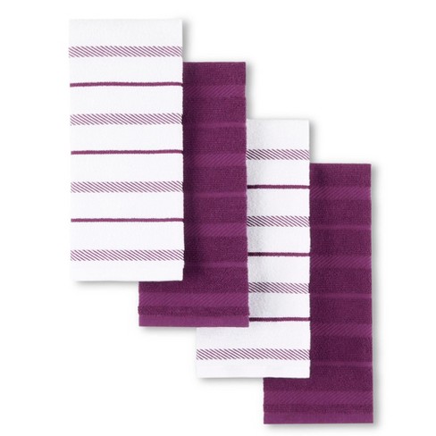 Kitchenaid Albany Kitchen Towel 4-pack Set, Beet/white, 16"x26" : Target