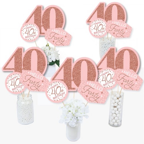 Big Dot Of Happiness 40th Pink Rose Gold Birthday - Happy Birthday ...