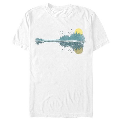 Men's Lost Gods Scenic Guitar Reflection Lake T-shirt - White - 1x Big ...