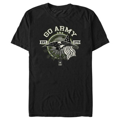 Men's Us Army Go Army Flag And Eagle Badge T-shirt : Target