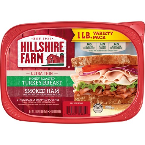 Hillshire Farm Ultra Thin Honey Roasted Turkey Breast & Smoked Ham ...