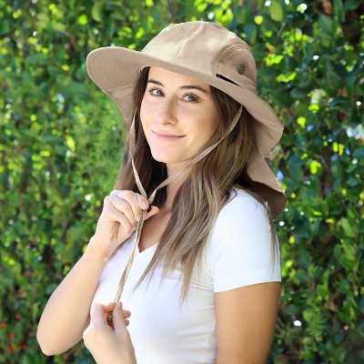 Solaris Neck Flap Wide Brim Sun Hat, Uv Sun Protection Yard Work Safari ...