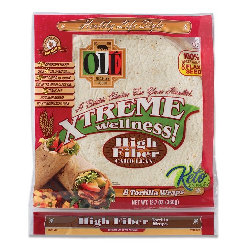 Ole Xtreme Wellness High Fiber Low Carb Keto Friendly Tortilla Wraps ...