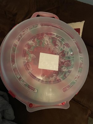 Homz 24 Inch Seasonal Holiday Christmas Plastic Wreath Storage Box, Red ...