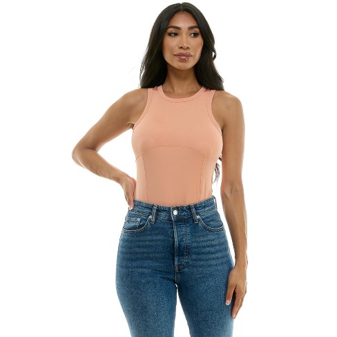Derek Heart Juniors Sleeveless Princess Bodysuit, Muted Clay, Medium ...