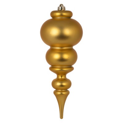 Vickerman 14" Honey Gold Matte Plastic Finial Uv Resistant With Drilled ...