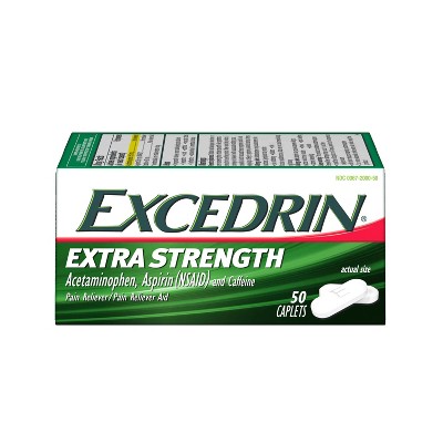 Excedrin Extra Strength Pain Reliever Caplets - Acetaminophen/aspirin ...