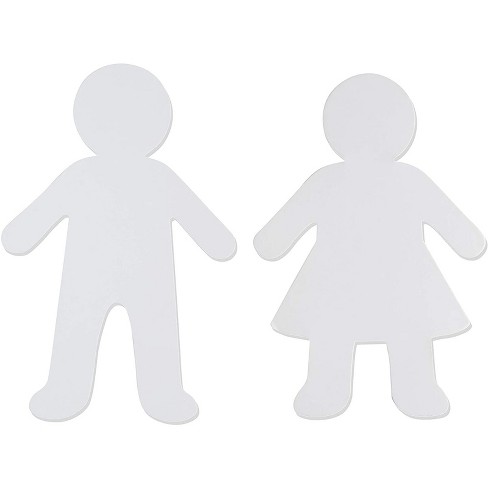 Juvale 48-pack Blank Paper Kids Cutouts, Boy And Girl Shaped Paper For ...