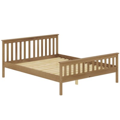 Dometour Pine Solid Wood Shaker Platform Bed Queen Oak : Target