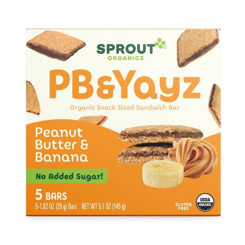 Sprout Foods Organic Pb & Yayz Peanut Butter & Banana Sandwich Bars ...