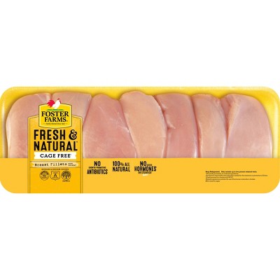 Foster Farms Fresh & Natural Usda Chicken Breast Fillets - 2.1-4.6lbs ...