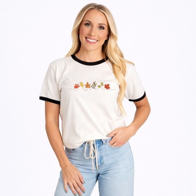 Simply Sage Market - Women's Ringer Graphic T-Shirt - Fall Leaves Line ...