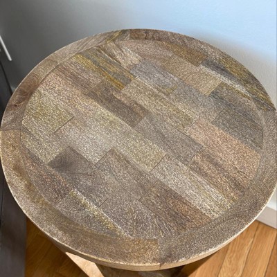 Castalia Round Accent Table Natural Wood Threshold Target