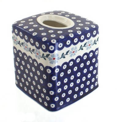 Blue Rose Polish Pottery Blue Violet Tissue Box : Target