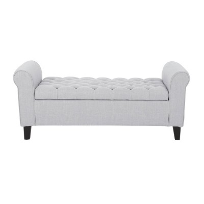 Keiko Storage Bench - Light Gray - Christopher Knight Home: Upholstered ...