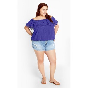 CITY CHIC | Women's Plus Size Spot Sara Top - cobalt - 20W : Target