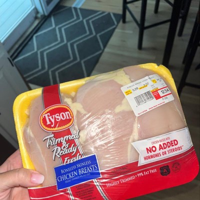 Tyson Trimmed & Ready Boneless & Skinless Chicken Breast - 1-2.11lbs ...