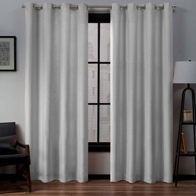 Set Of 2 (96"x54") Loha Linen Light Filtering Braided Tab Top Curtain ...