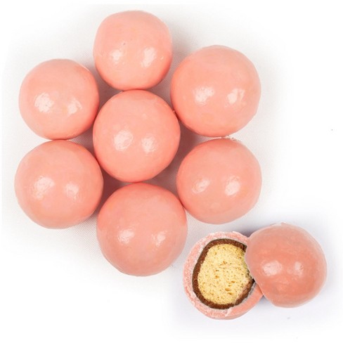 Premium Gourmet Pink Candy Milk Chocolate Malted Milk Balls 1.67 Lb Bag ...