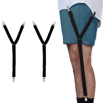 Ctm Men's Elastic 3/4 Inch Dress Straight Sock Garter Shirt Stays ...