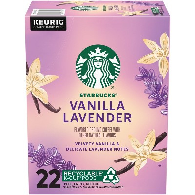 Starbucks Keurig Lavender Vanilla Light Roast Coffee Pods - 22 K-cups ...
