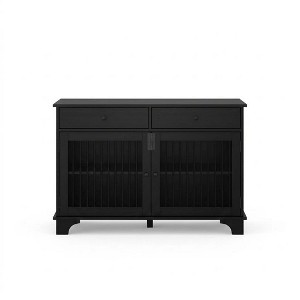 Wood Dog Crate Furniture 47" with 3 Doors Lockable, Indooe Dog House ...