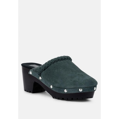 Inca Grey Fine Suede Leather Clogs : Target