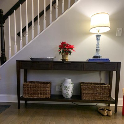 East Bluff Woven Drawer Console Table Brown - Threshold™ Designed With ...
