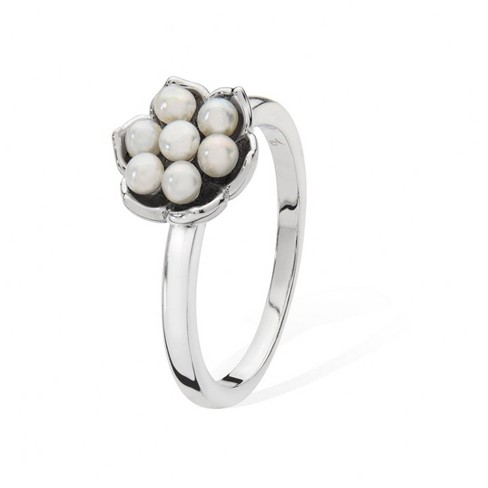 Lucy Quartermaine Royal Pearl Flower Ring - Luxurious Sterling Silver And Pearl Design, Q : Target