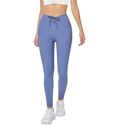 Coolmee Women's High Waist Drawstring Stretchy Workout Leggings Ultra ...