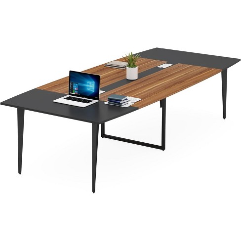 Tribesigns 8ft Large Boat Shaped Conference Table With Cable Grommets ...