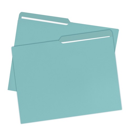Uoffice File Folder Letter Size 1/2 Cut Tab 100 Pack Blue : Target