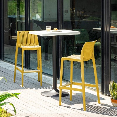 Lagoon Milos Resin Stackable Outdoor Bar Stool Gold : Target