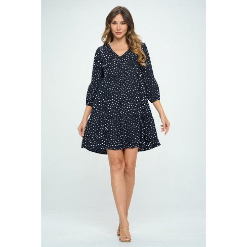 West K Women's Millie V-neck Short Swing Dress - Xlarge - Navy White ...