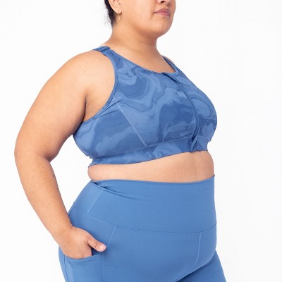 Superfit Hero Women's Plus Size Zip Front Sports Bra Moonlight Marble ...