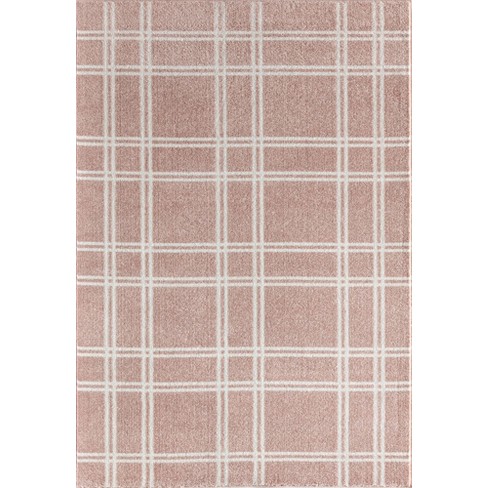 Isaac Mizrahi Jaxon Cm15a Pink Plaid Geometric Contemporary Pink Area ...