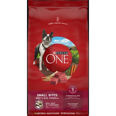 Purina One Smartblend Small Bites Beef & Rice Formula Adult Dry Dog ...
