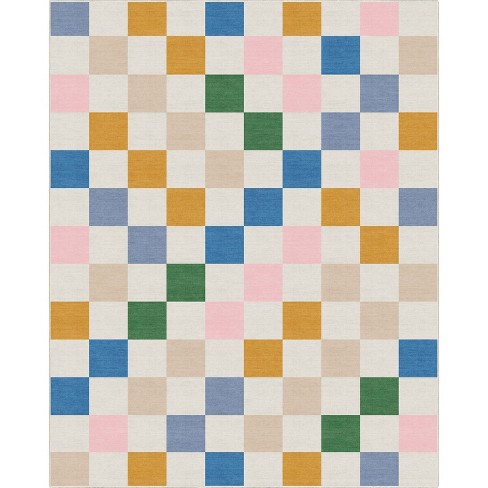 Well Woven Apollo Flat-pile Modern Squares Multi-color 9'10" X 13' Kids ...