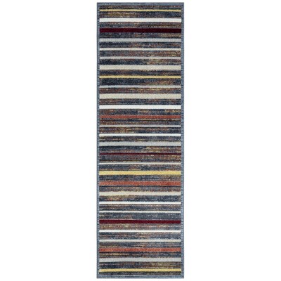 Everwash Treasure Striped Modern Machine Washable Runner Area Rug : Target