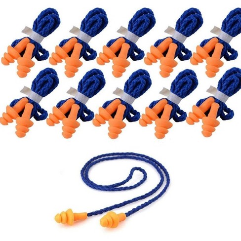 Quality Plugs - 10 Pair Corded Reusable Silicone Ear Plugs For Noise ...