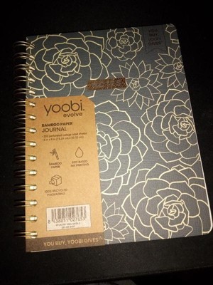 100 Sheet College Ruled Evolve Journal 6"x8" Spiral Soft Cover Navy Succulents - Yoobi™ : Target